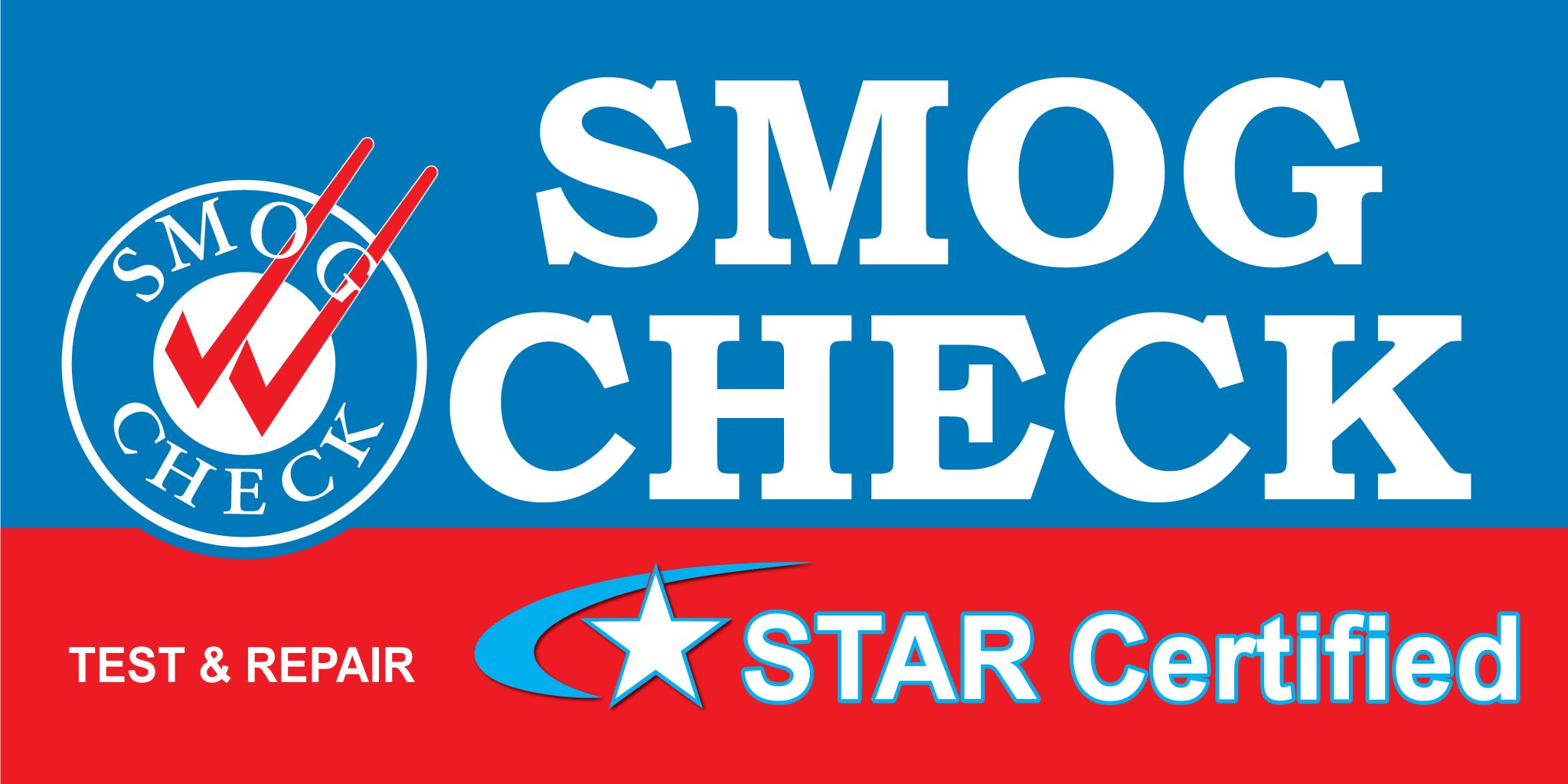 Smog Check STAR Certified Test & Repair Vinyl Banner